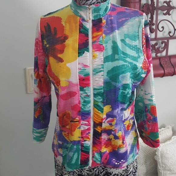 Toni Morgan | Jackets & Coats | Toni Morgan Shiny Floral 34 Sleeve ...